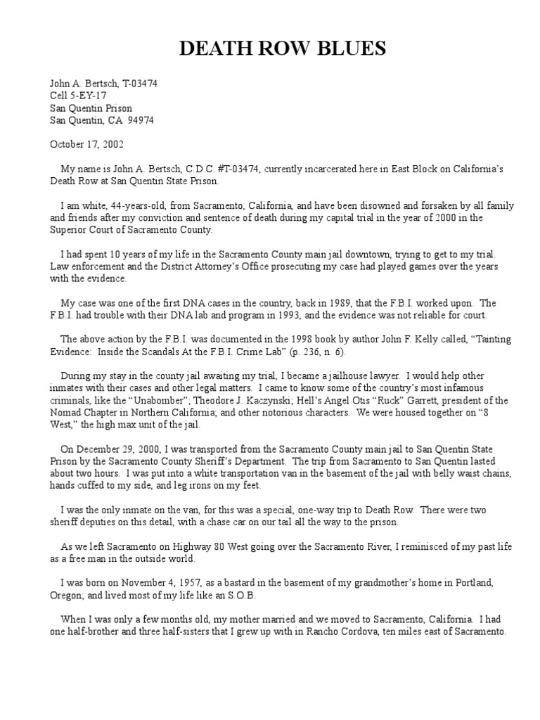 Life on Death Row at San Quentin | PDF | Prison | Federal Bureau Of ...