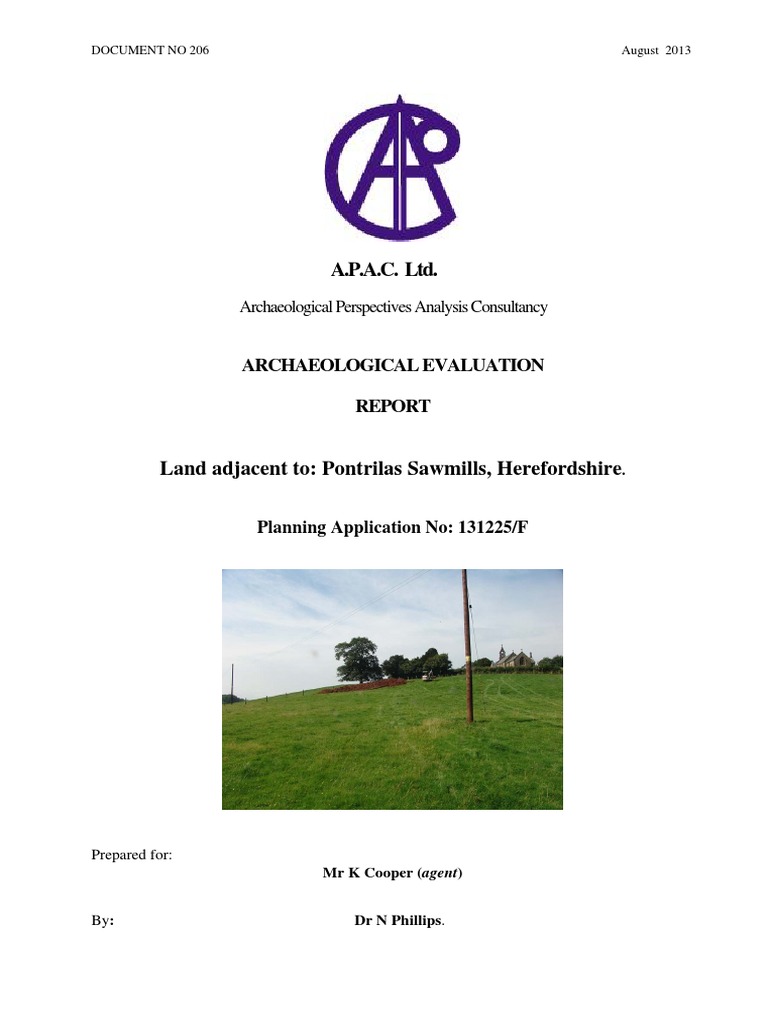 206: Land Adjacent To Pontrilas Sawmills, Archaeological Evaluation ...