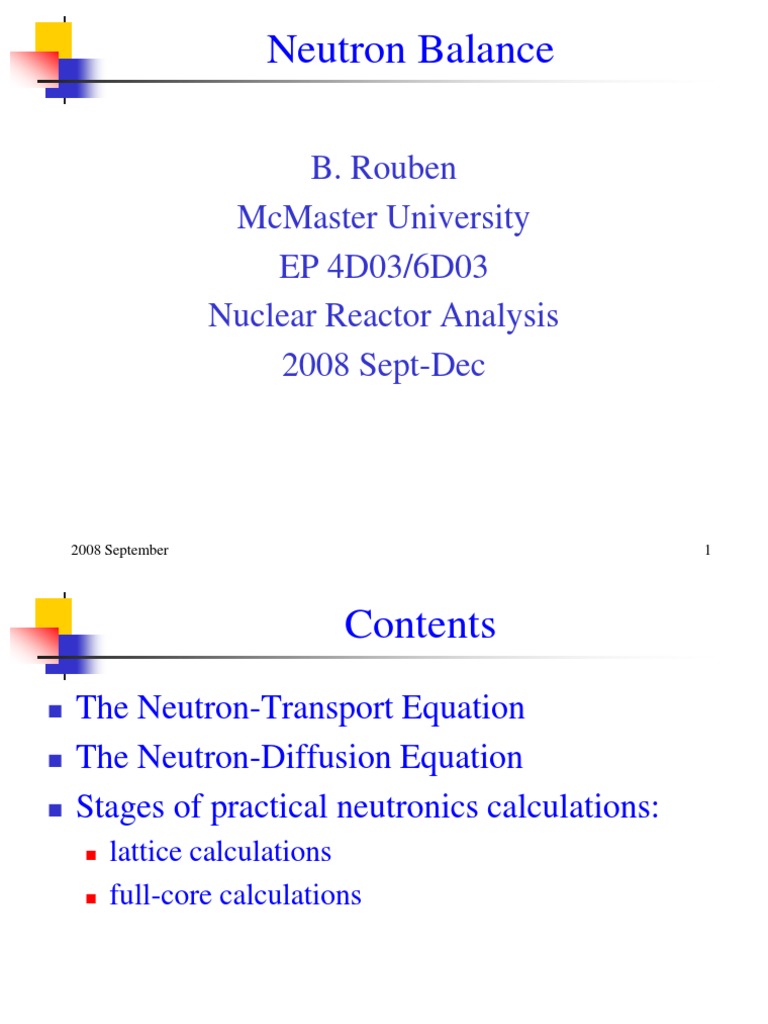 Analysis of the Neutron Transport Equation and Neutron Diffusion ...