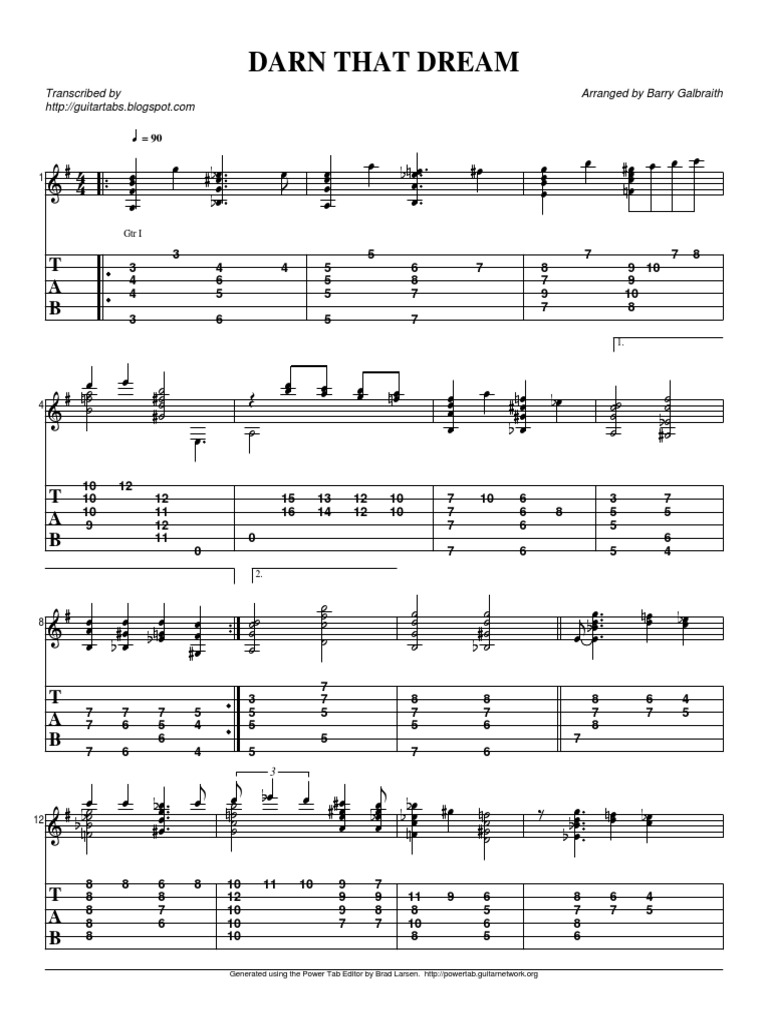 Darn That Dream Guitar Tab | PDF