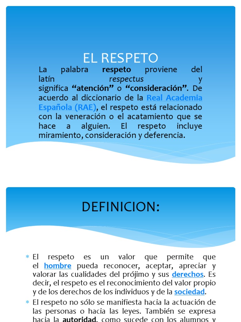 El Respeto | PDF | Ley estatutaria | Conceptos psicologicos