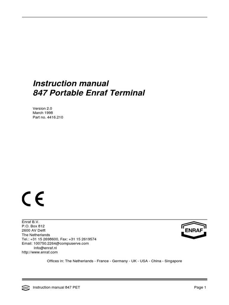 Instruction Manual 847 Portable Enraf Terminal PDF | PDF | Computer ...