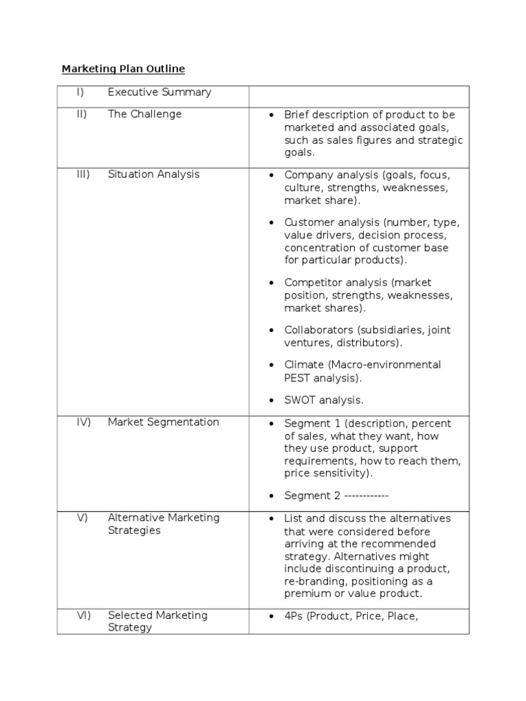 A Comprehensive Marketing Strategy: Outlining Goals, Analysis, Target ...