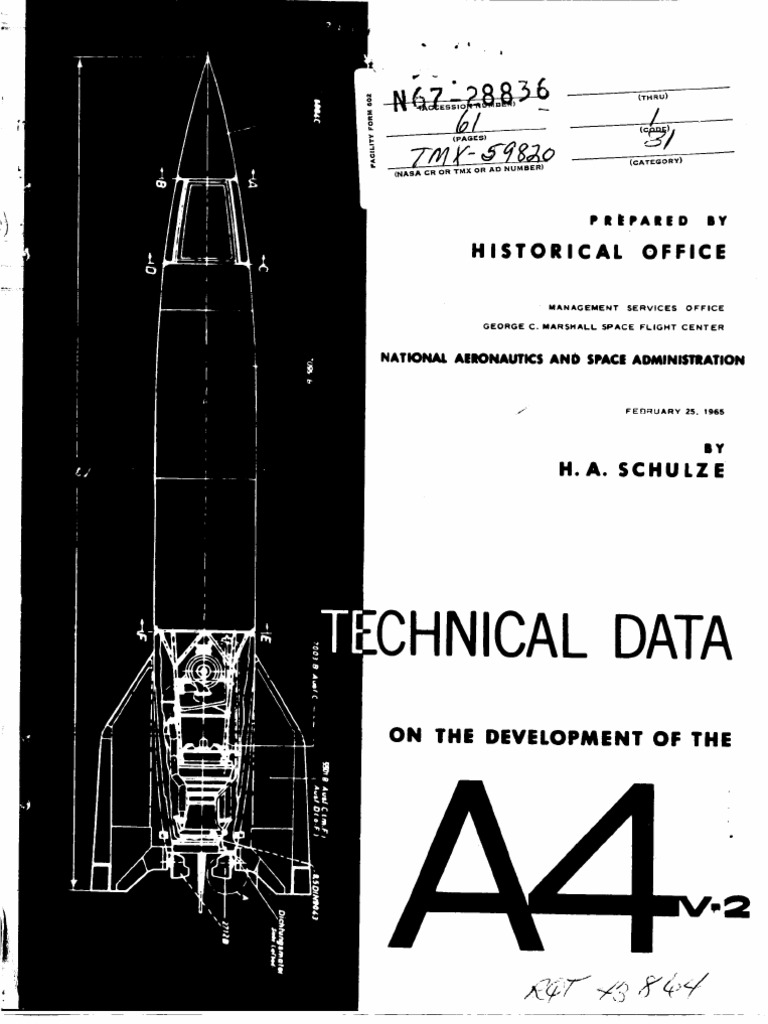 NASA History - V2 - A4 Rocket Technical Development Data 1965 | V 2 ...