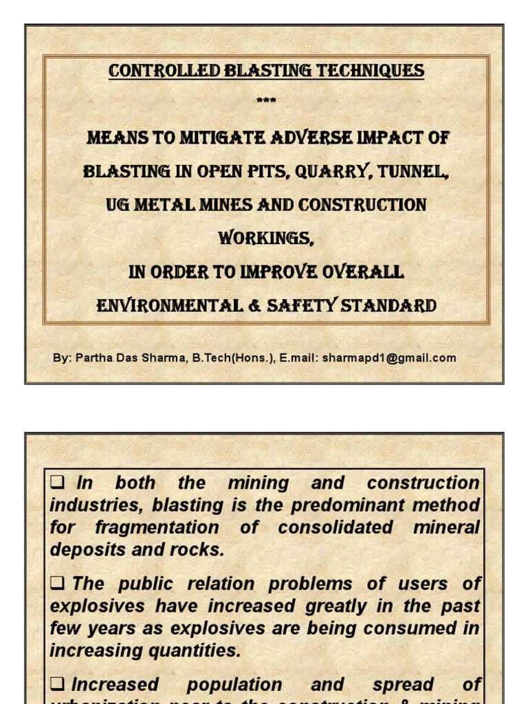 Controlled Blasting | PDF | Drilling | Mining
