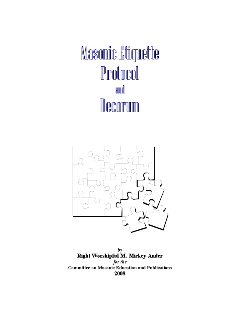 Masonic Etiquette | PDF | Freemasonry | Masonic Lodge