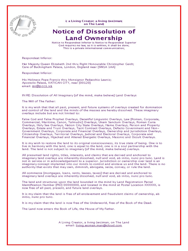 Free The Land | PDF | Holy See | Common Law
