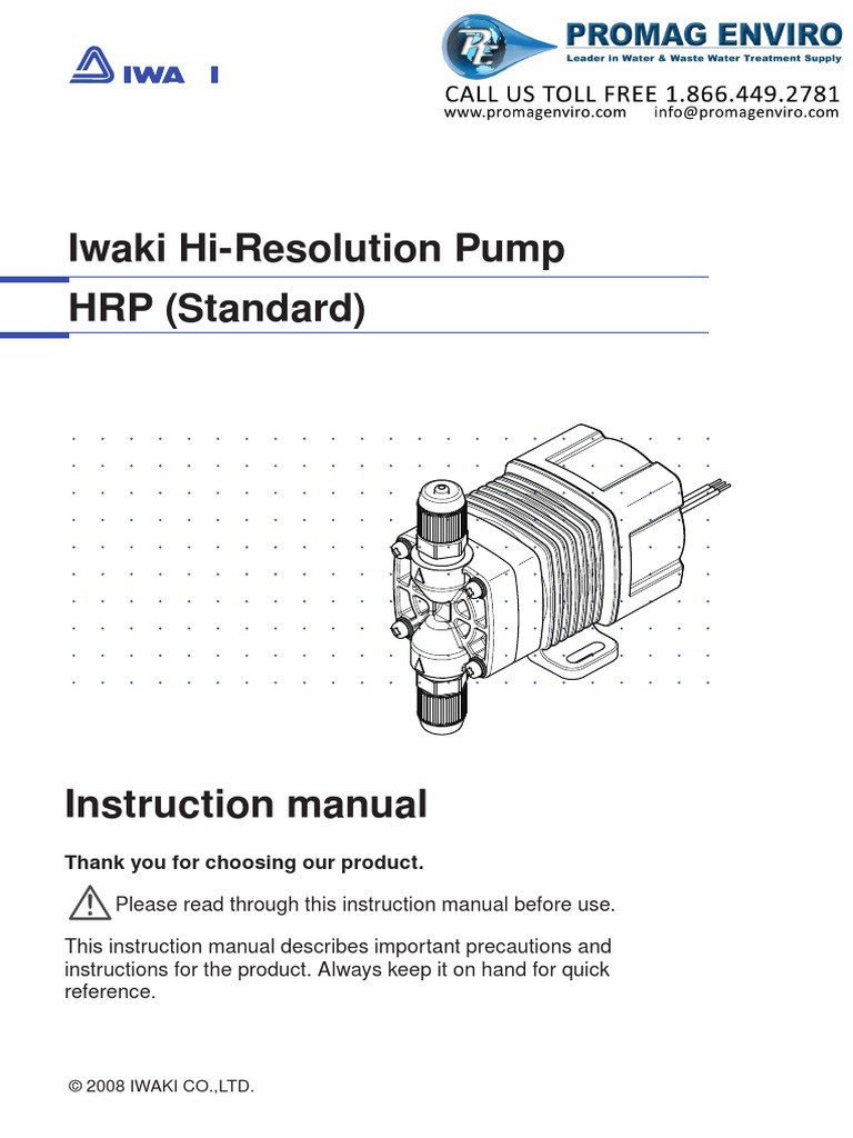 Walchem Pump HRP Series Manual | PDF | Pump | Valve