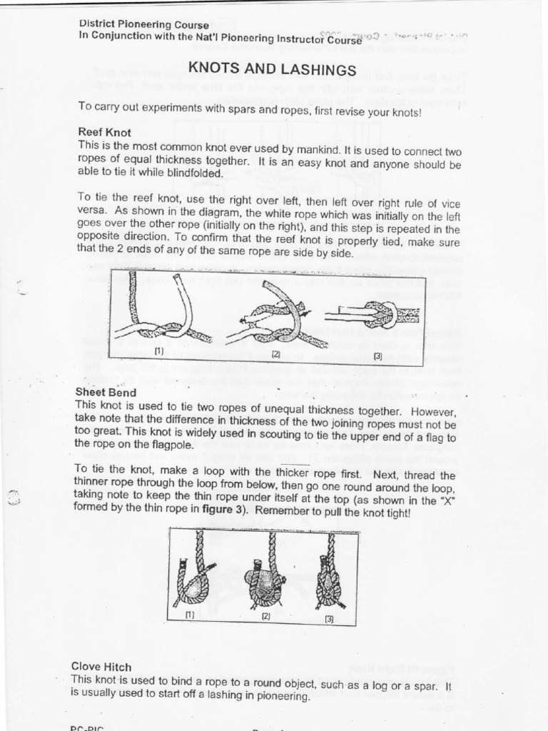 Essential Knots and Lashings Guide | PDF | Knot | Rope