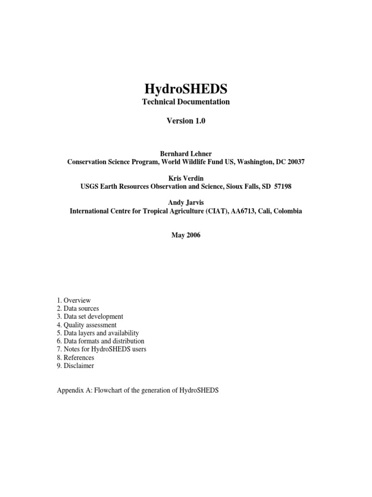 HydroSHEDS TechDoc v10 | PDF | Drainage Basin | River
