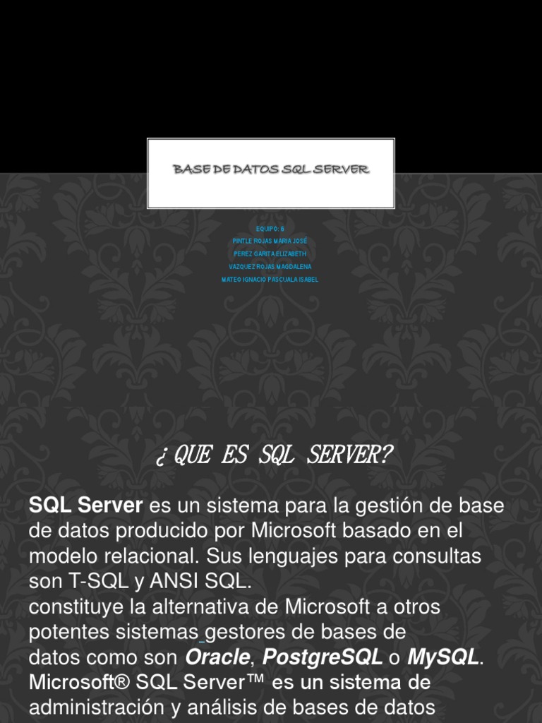 Base de Datos SQL Server | PDF | Servidor SQL de Microsoft | SQL