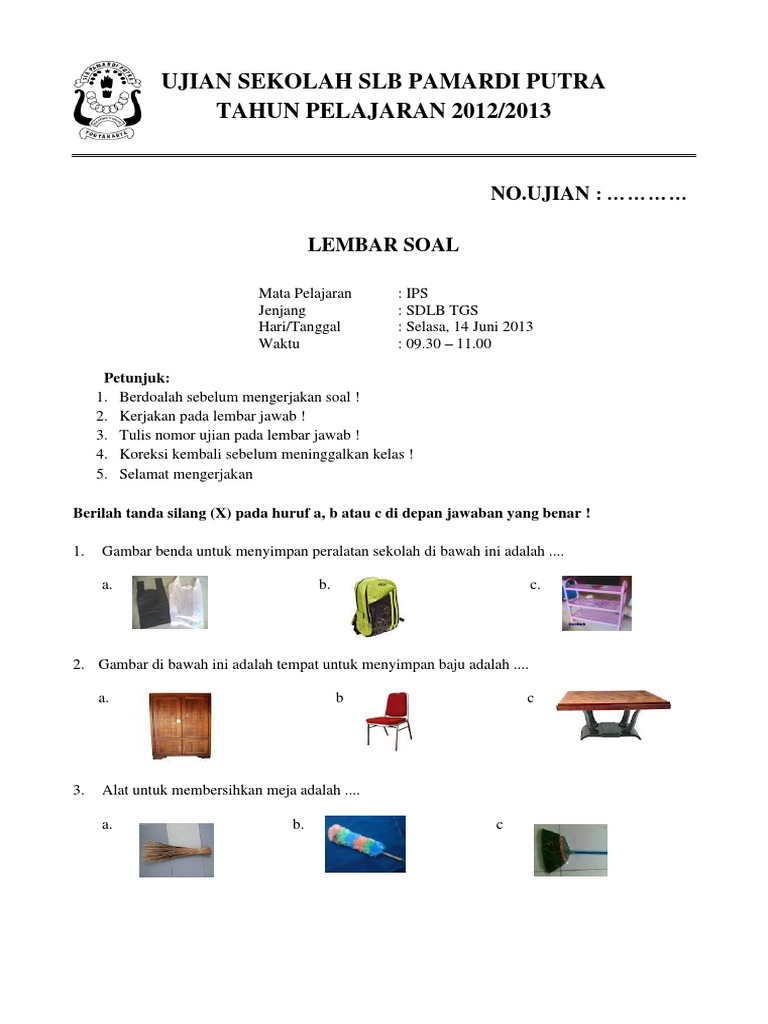 Soal IPS SDLB TGS 2013 | PDF | Seni