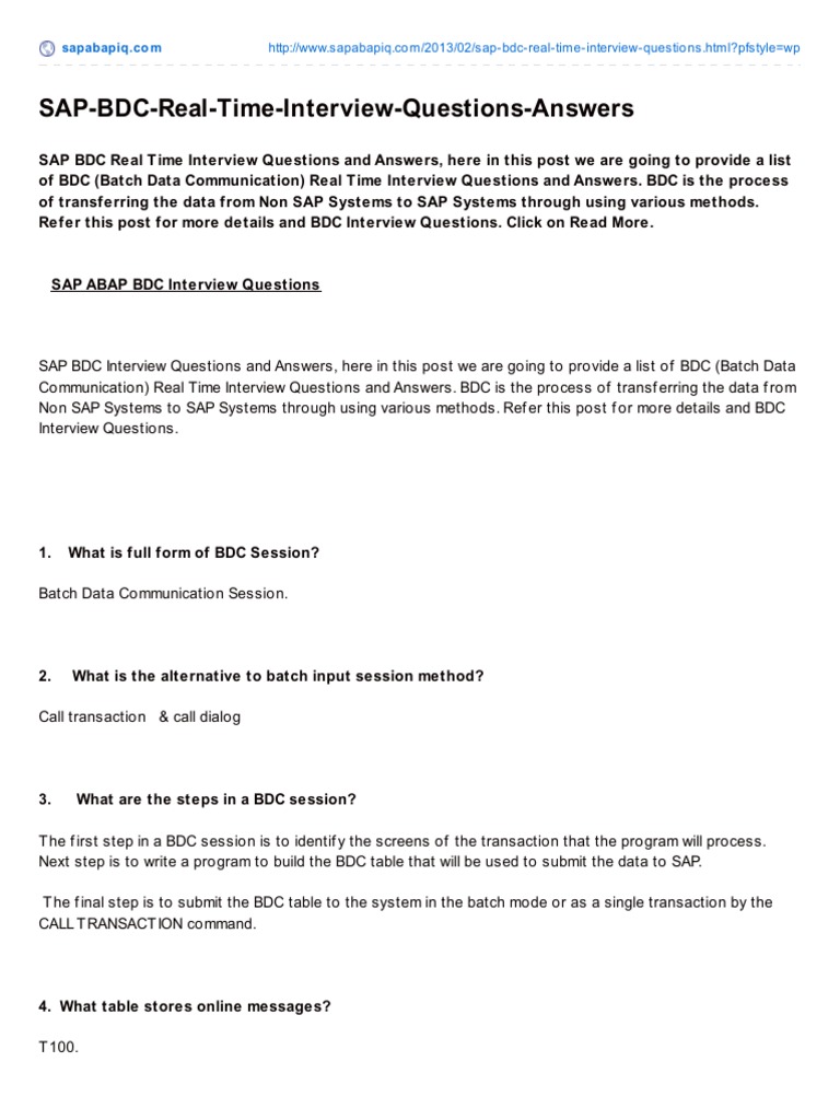 BDC Interview Question | PDF | Database Transaction | Databases