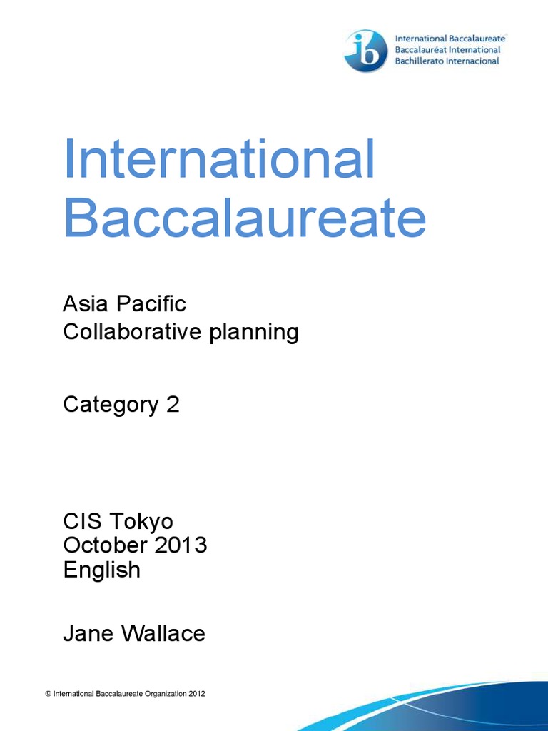 Pyp Collaborative Planning Workshop Workbook Cistokyo Oct2013 | PDF ...