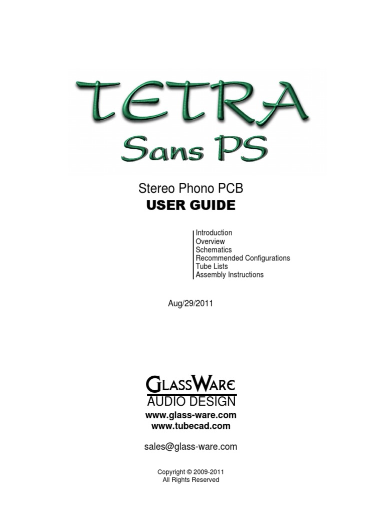 Tetra Sans PS - Glassware / Tubecad - by John Broskie | PDF | Amplifier ...