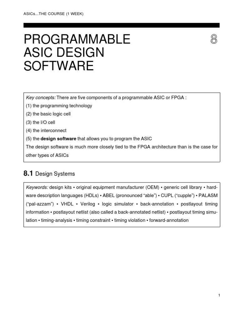 Programmable Asic Design Software 8: Key Concepts | PDF | Field Programmable Gate Array ...