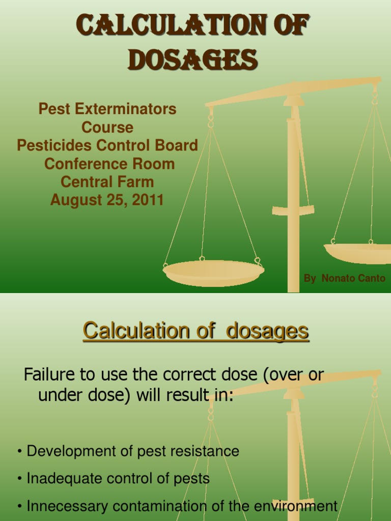 Pesticide Dosage Calculation Guide | PDF | Gallon | Dose (Biochemistry)