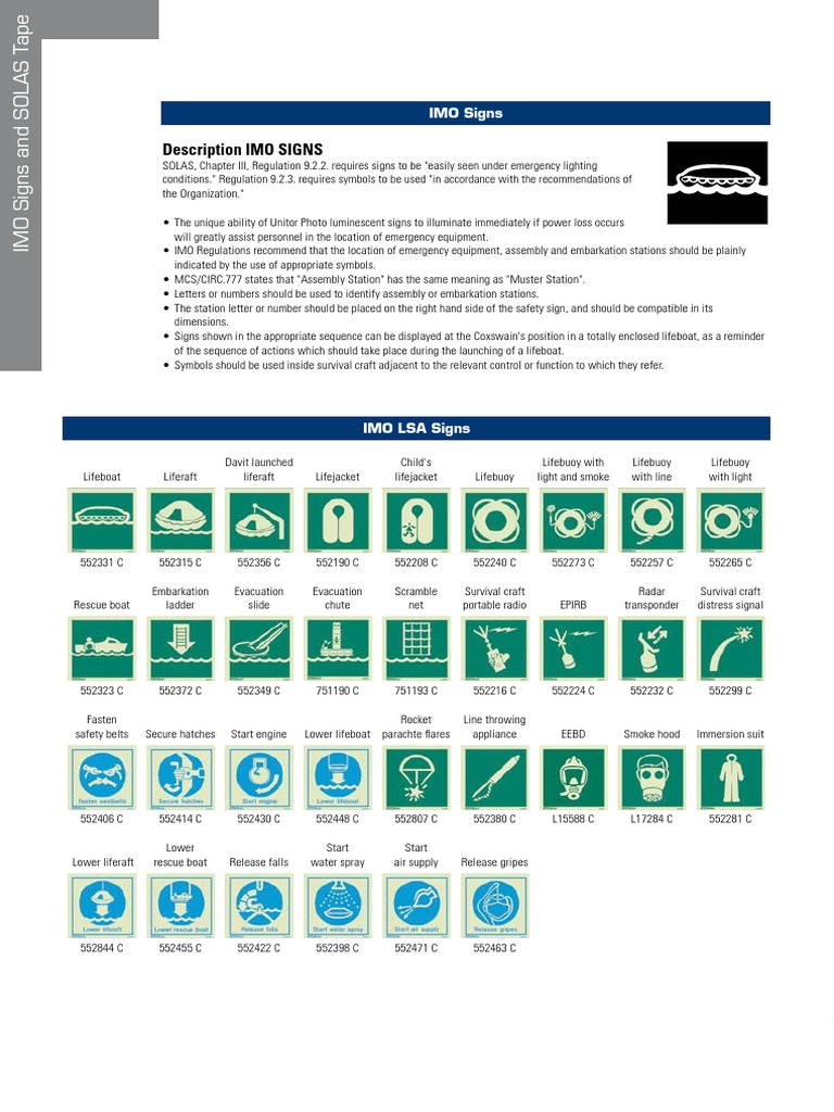 IMO Signs | PDF | Equipment | Safety