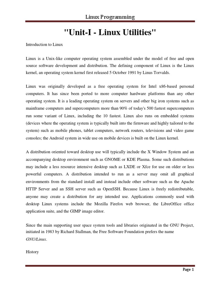 Linux Notes | Linux | Unix