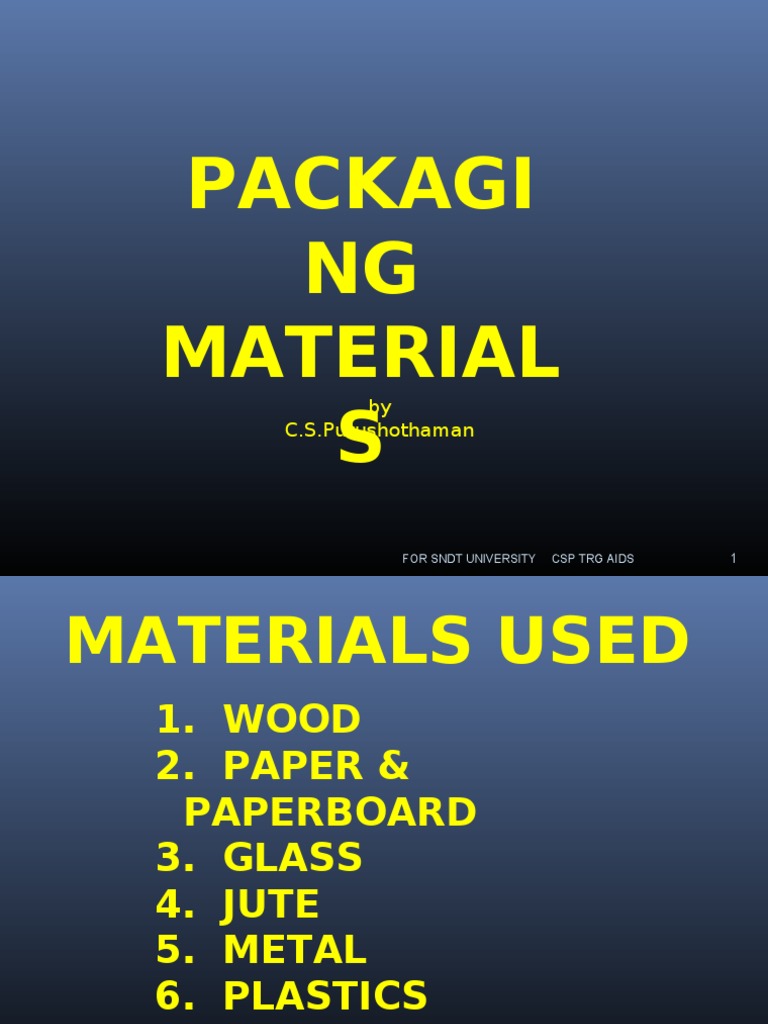 Packaging Materials | PDF | Paper | Packaging And Labeling