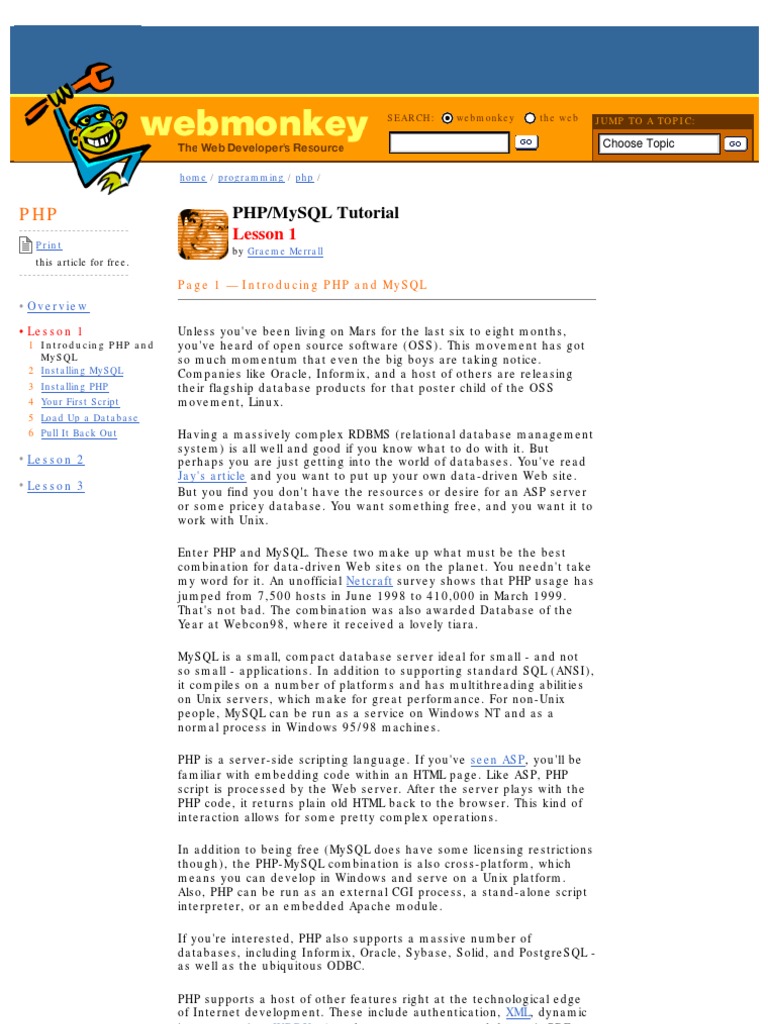 PHP Mysql Tutorial | PDF