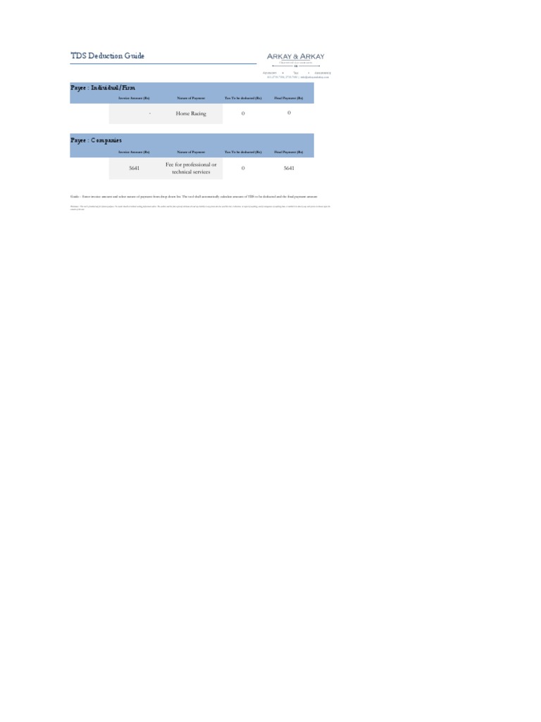 TDS Calculation Tool | PDF