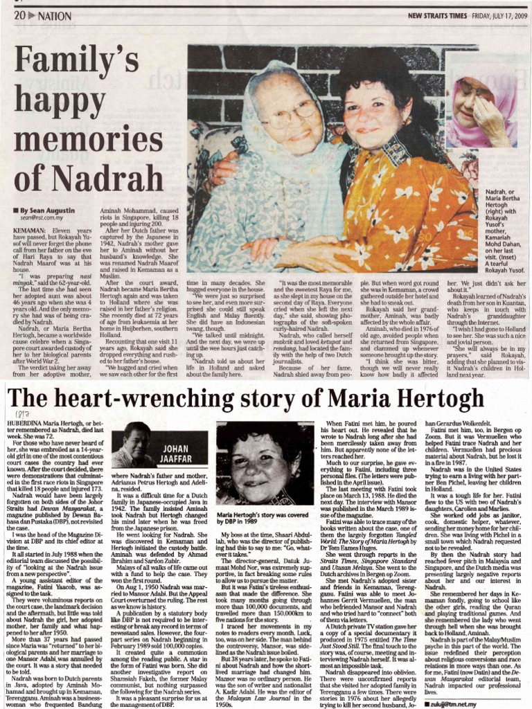 Natrah NST17 Dan18 07 2009 | PDF | Social Institutions | Social Science