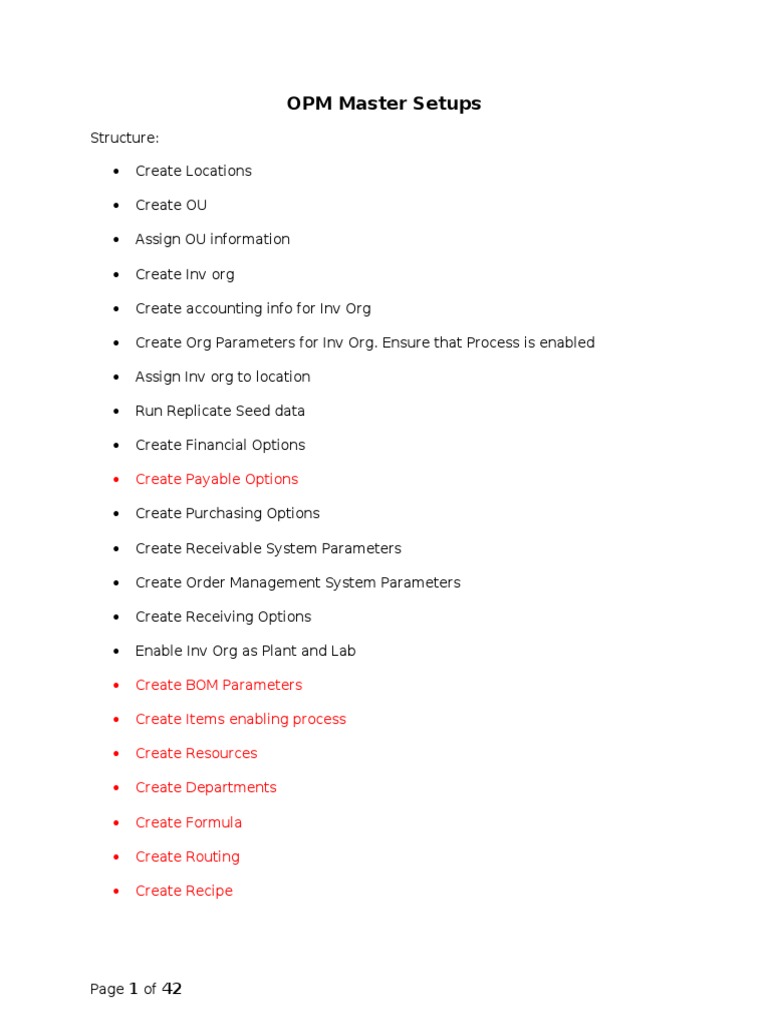 Oracle Process Manufacturing Master Setups | PDF | Inventory | Accounting