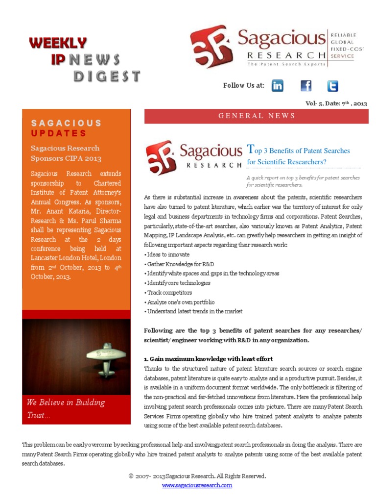 Sagacious Research Newsletter 7th Oct 2013 | PDF | Pharmaceutical ...