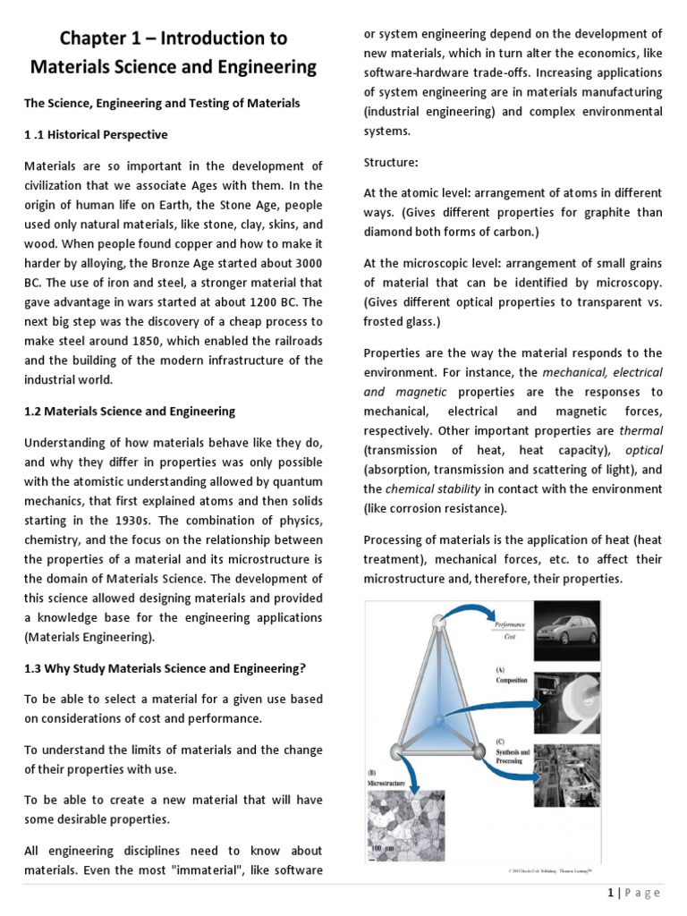 Chapter 1 - Introduction To Materials Science and Engineering | PDF ...