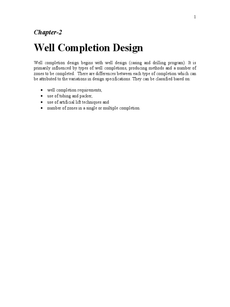 Well Completion Design Overview | PDF | Casing (Borehole) | Petroleum ...