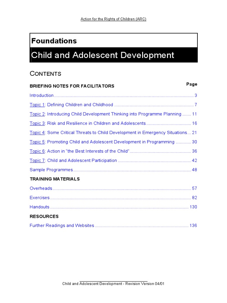 Child and Adolescent Development | PDF | Psychological Resilience ...