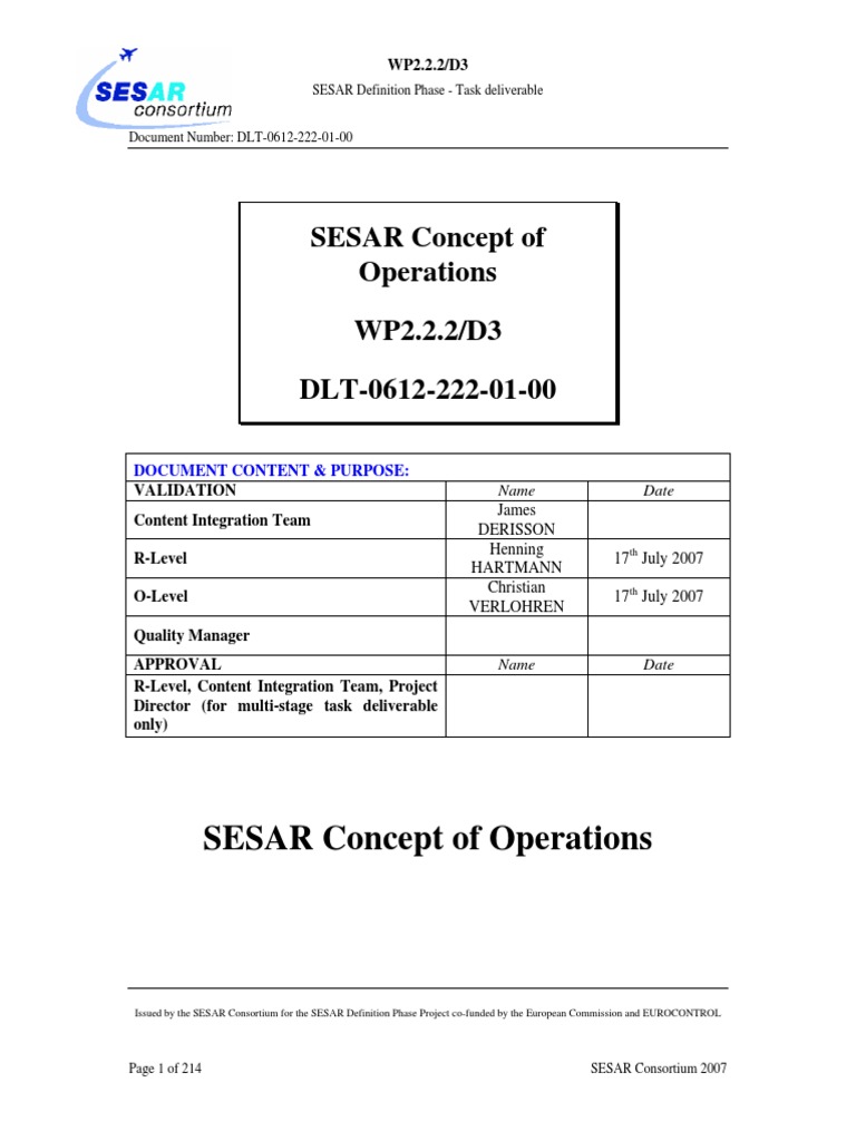 Sesar Conops | PDF | Unmanned Aerial Vehicle | Air Traffic Control