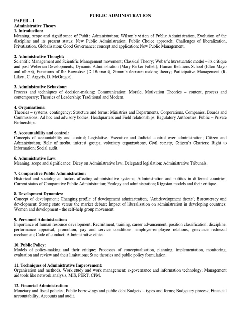 Pubad Syllabus | PDF | Public Administration | Accountability