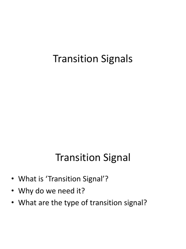 Transition Signals | PDF | Video | Signal (Electrical Engineering)
