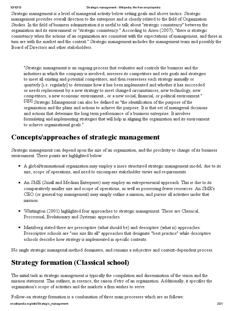 Concepts/approaches of Strategic Management | PDF | Strategic Management | Accountability