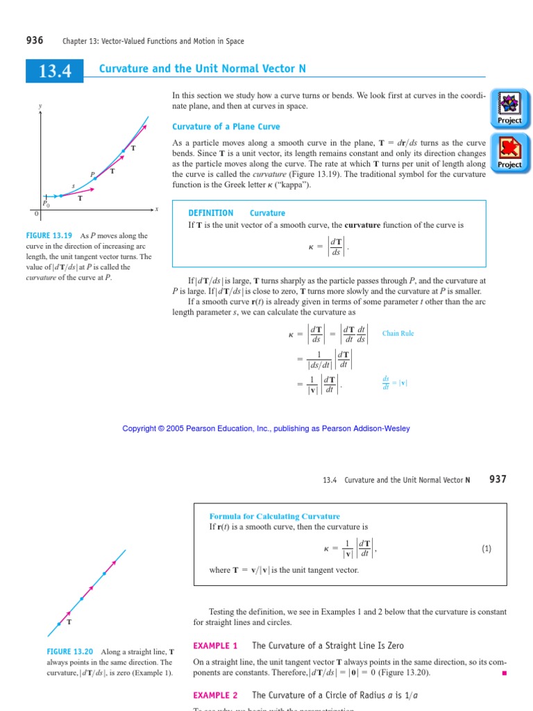 Unit Normal Vector | PDF | Curvature | Curve
