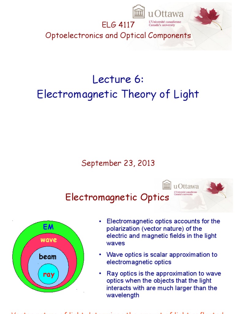 Lecture6 Electromagnetism | PDF | Maxwell's Equations | Optics
