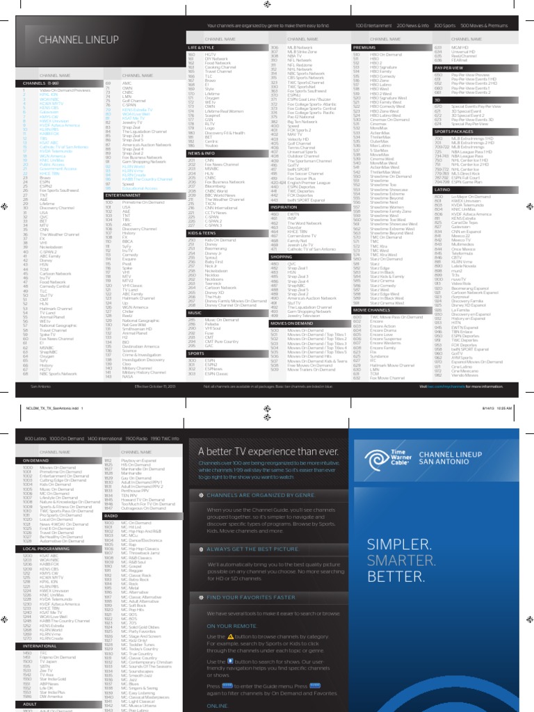 Time Warner Channel Line Up | PDF | Fox Broadcasting Company | Hbos