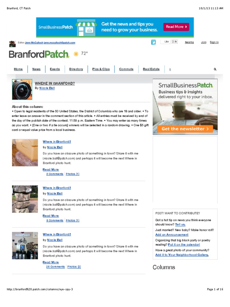 Where in Branford, Branford, CT Patch | PDF | Leisure