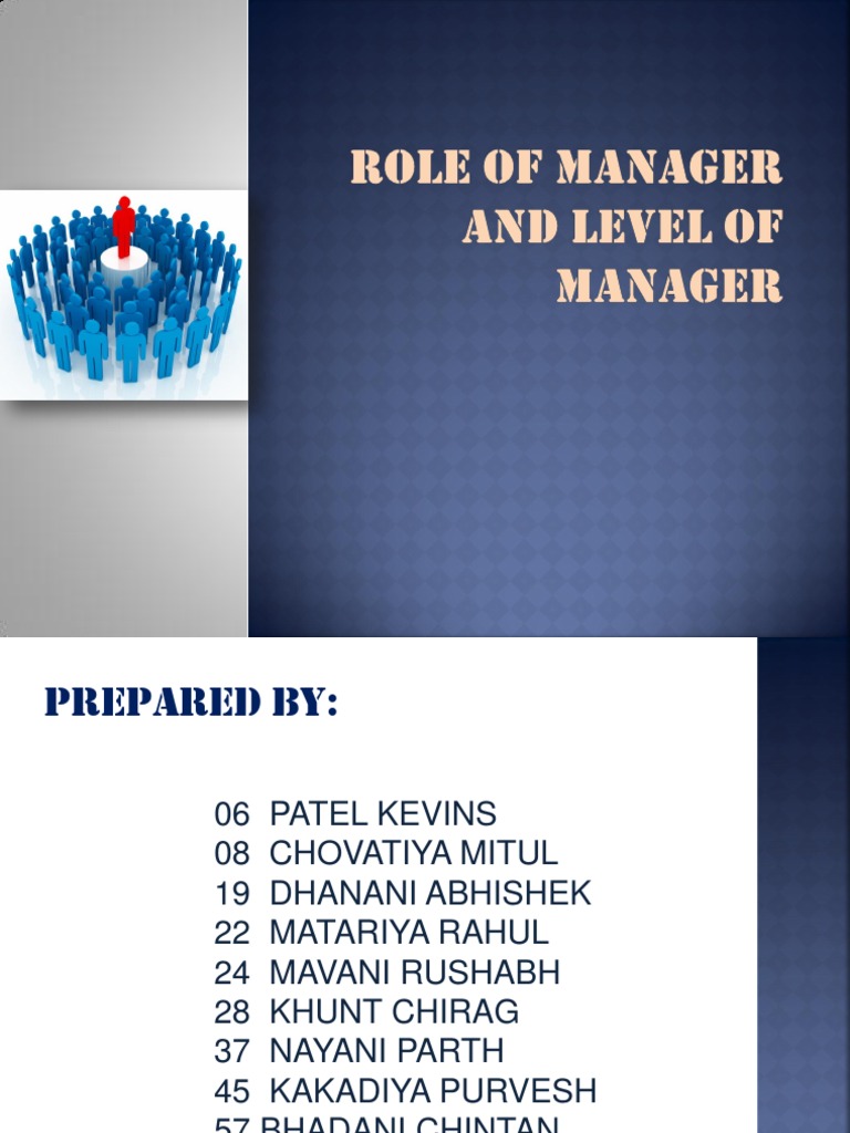 Role of Manager and Level of Manager | PDF