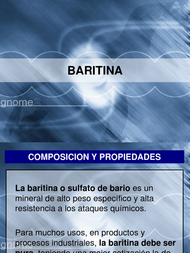 Usos y propiedades de la baritina | PDF | Sólidos cristalinos | Química
