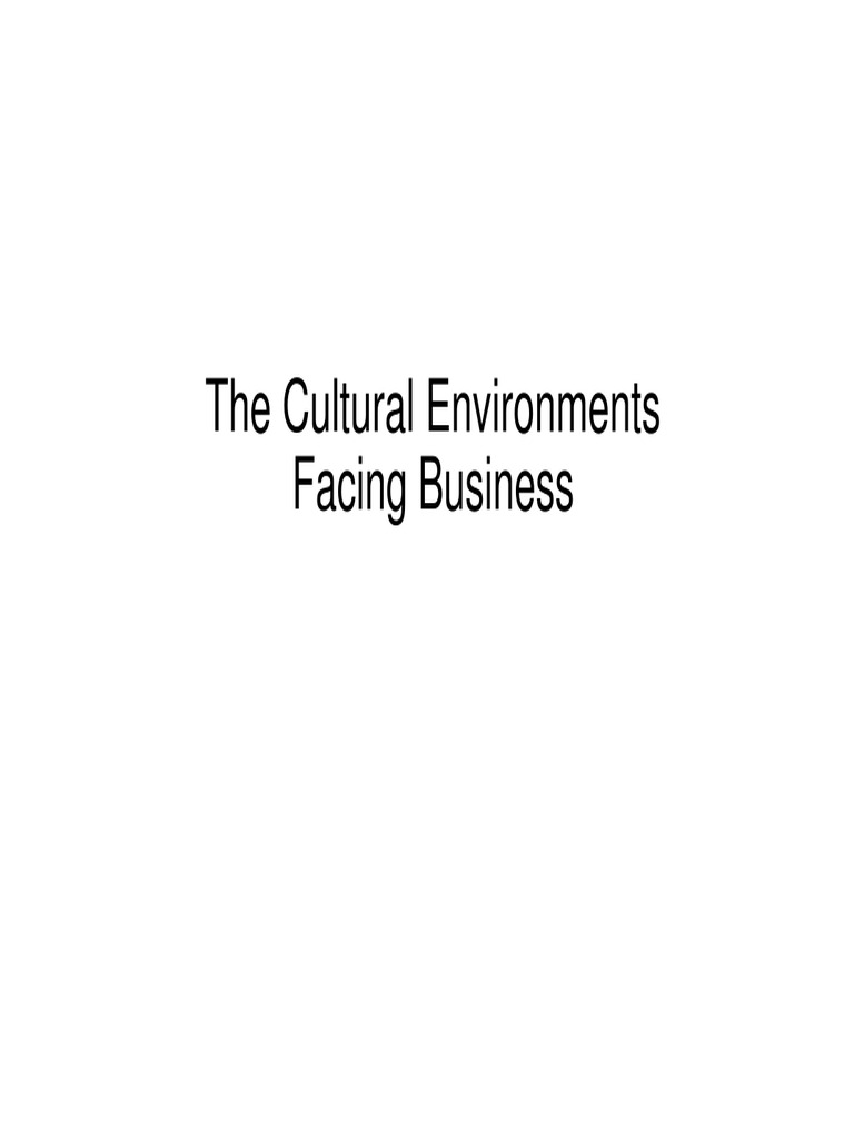 The Cultural Environments Facing Business | PDF | Norm (Social ...