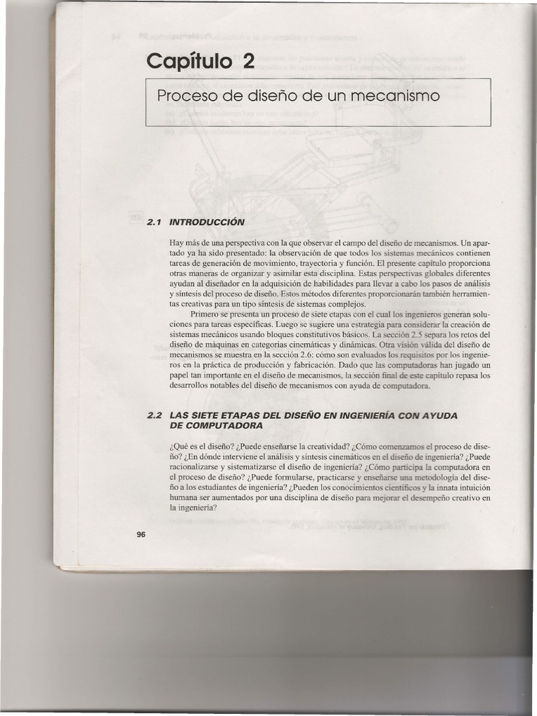 Diseño de Mecanismos Análisis y Síntesis (George Sandor Cap 2) | PDF ...