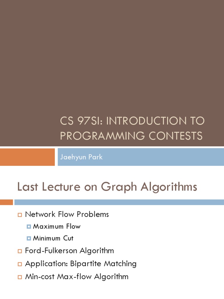 08 Network Flow Problems | PDF