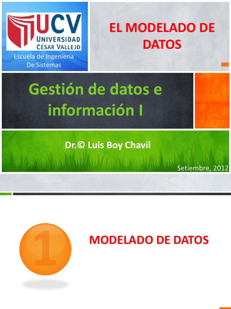 1-El Modelado de Datos | PDF | Bases de datos | Ingeniería de Sistemas