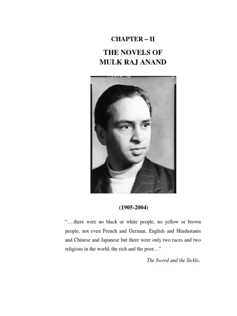 The Novels of Mulk Raj Anand: Chapter - Ii | PDF | Dalit | Mahatma Gandhi