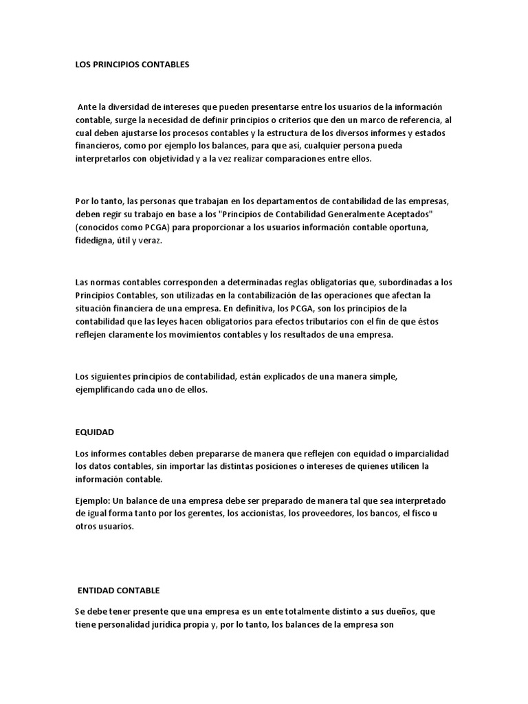 Principios de Contabilidad Generalmente Aceptados PCGA.docx ...