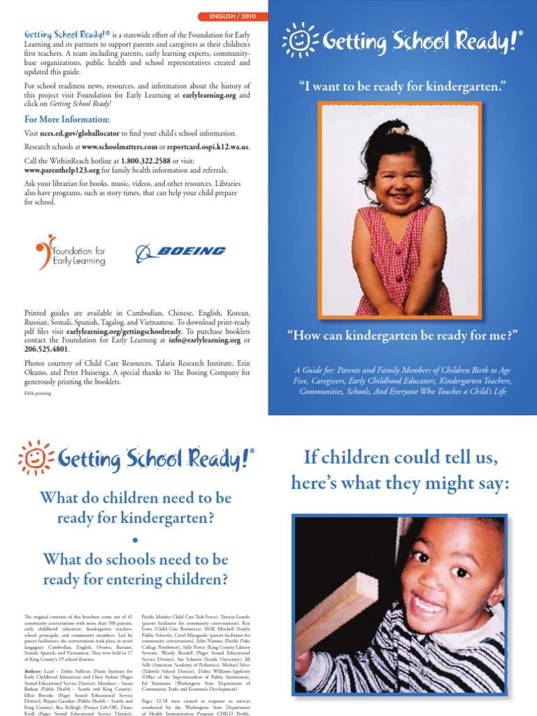 English - Getting School Ready! | PDF | Singing | Kindergarten