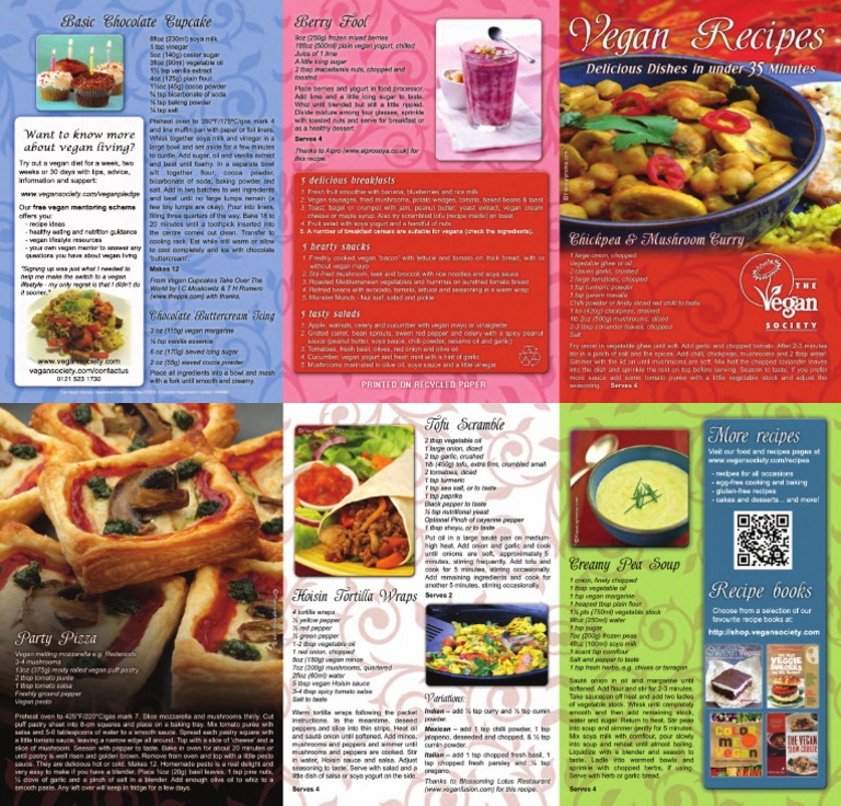 Recipes Leaflet | PDF | Self-Improvement | Wellness